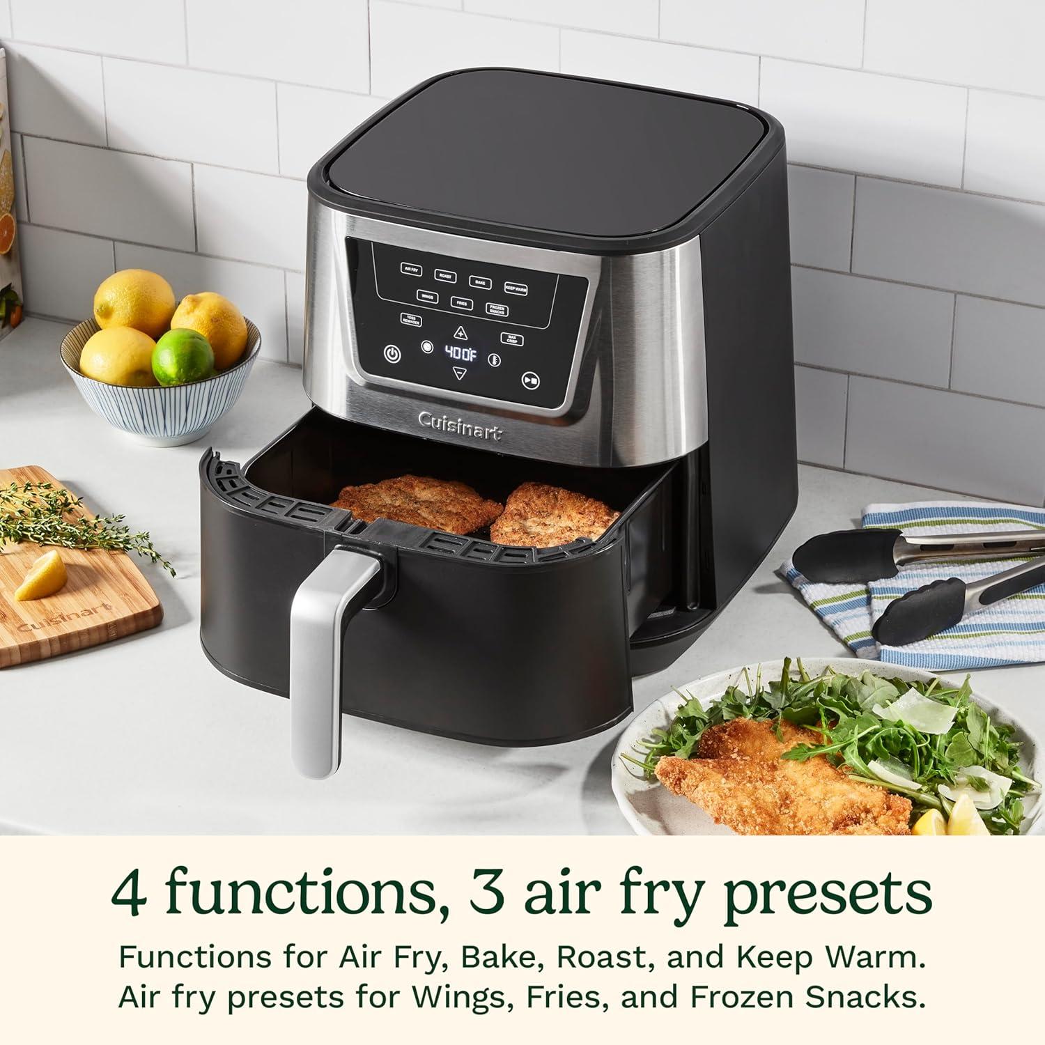 Cuisinart Air Fryer, Large 6-Quart Basket with 4 Cooking Functions to ...