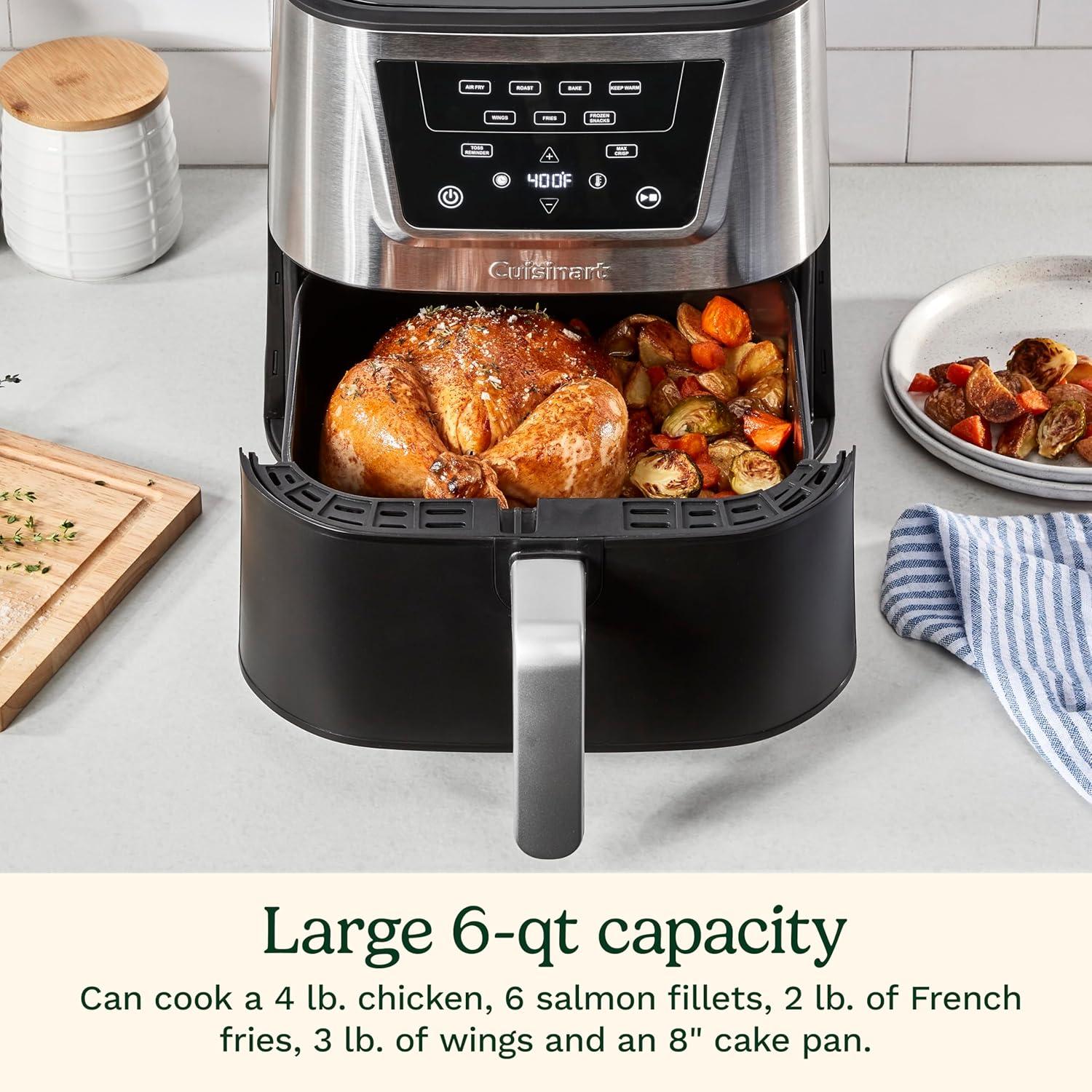 Cuisinart Air Fryer, Large 6-Quart Basket with 4 Cooking Functions to ...