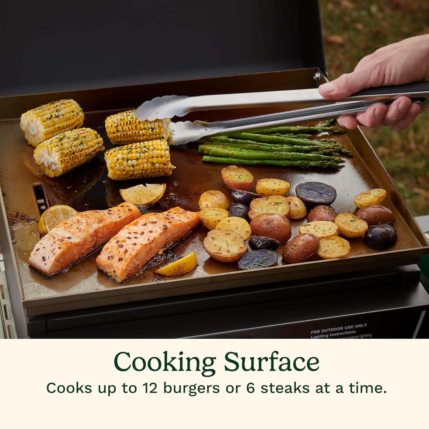 Cuisinart 17” Tabletop Gas Griddle with Hood, Easy Assembly Compact ...