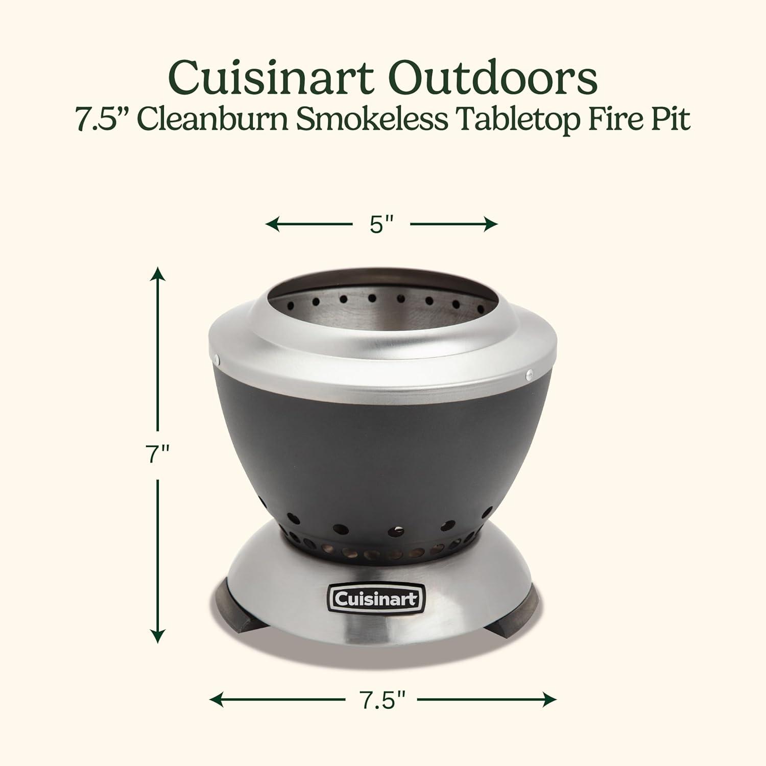Cuisinart 24” Cleanburn Smokeless Fire Pit with Removable Base for Ash ...