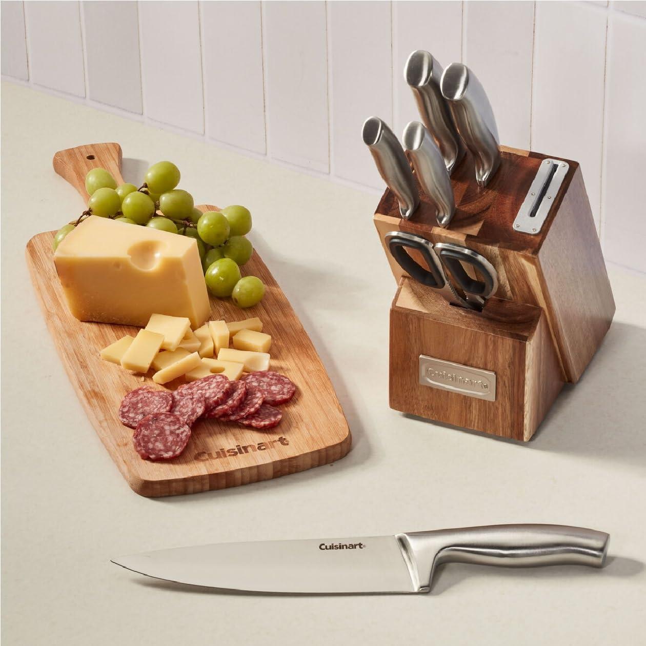 Cuisinart 7 Pc Stainless Steel Essentials Cutlery Block Set with Built ...