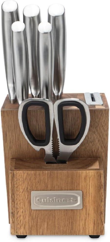 Cuisinart 7 Pc Stainless Steel Essentials Cutlery Block Set with Built ...